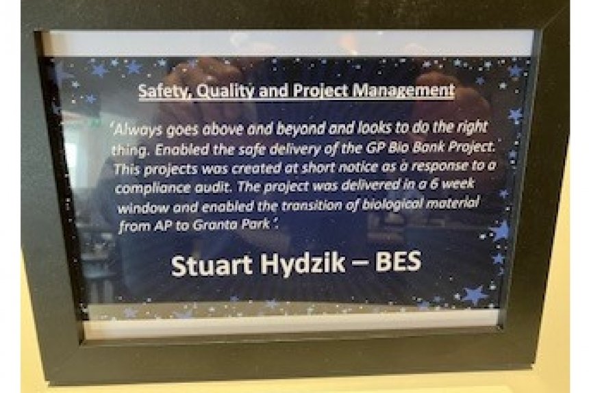 Stuart Hydzik: Safety, Quality & Project Management Award